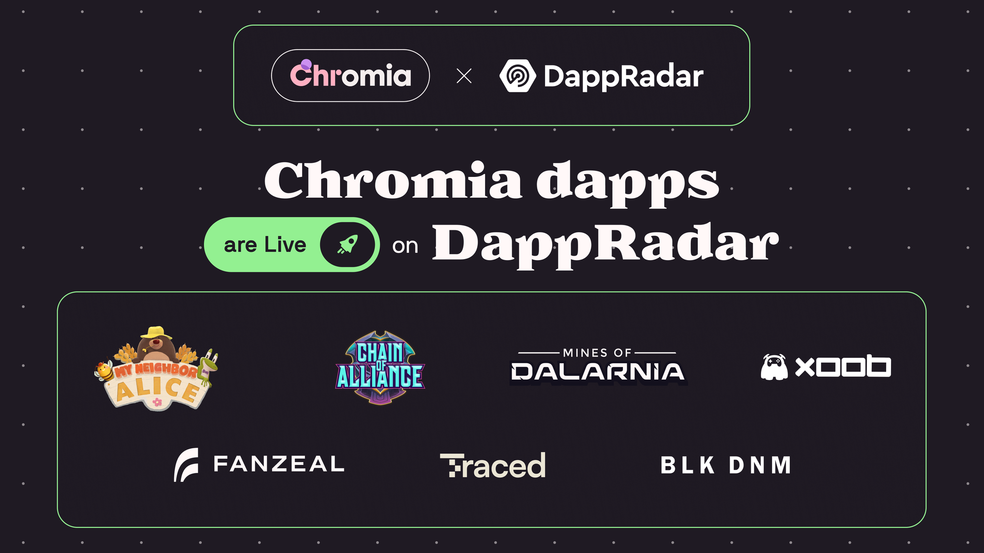Chromia is now live on DappRadar!